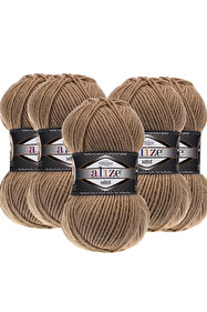 Alize ( 5 Adet ) Superlana Midi 207 Sütlü Kahve El Örgü Iplikleri Yelek ...