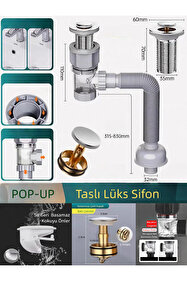 VitrA Origin A45149 Yuvarlak Lavabo Süzgeci, Universal, Basmalı, Krom ...