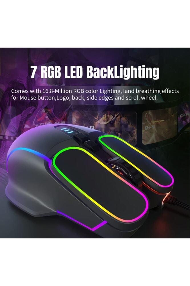 Gaming Oyuncu Mouse Makro Tuşlu Rgb Ledli Ayarlanabilir Dpı Kullanıcı ...