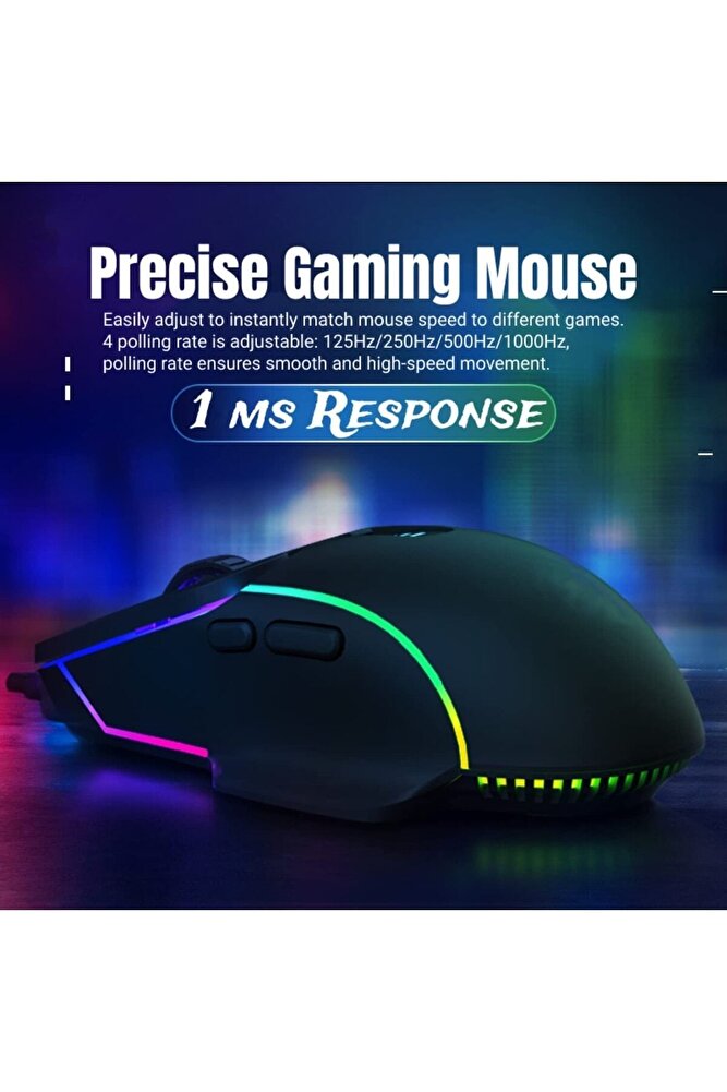Gaming Oyuncu Mouse Makro Tuşlu Rgb Ledli Ayarlanabilir Dpı Kullanıcı ...