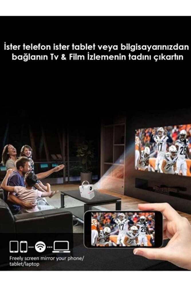 MULTİBOX T6 PROMAX ANDROİD PROJEKTÖR WİFİ+BLUETOOTH 240 İNÇ EKRAN ...