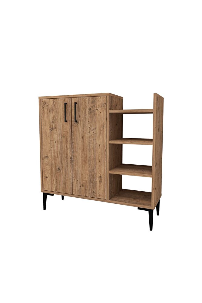 Leskar 2 Kapaklı 6 Raflı Çok Amaçlı Mutfak Dolabı, Atlantik Çam ...