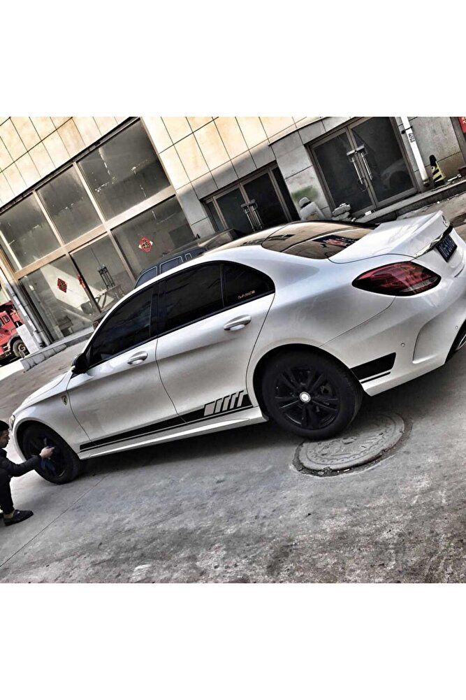 Mercedes W205 C63 Amg Yan Etek Şerit Sticker Kırmızı Kullanıcı ...