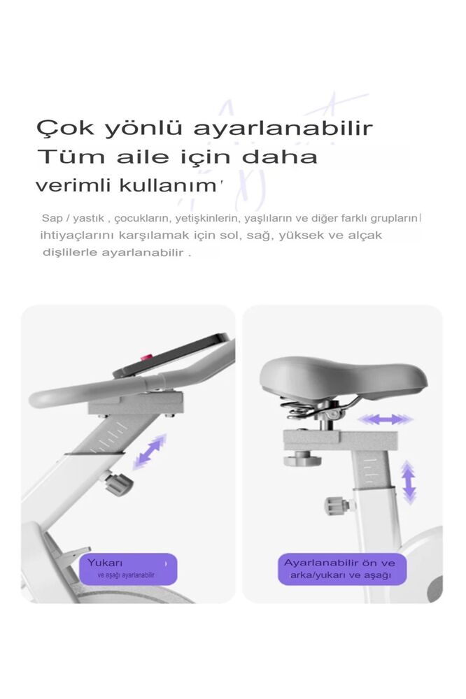Yeni Nesil Siyah Spin Bike Dikey Kondisyon Bisikleti Ev Koşu Bisikleti Egzersiz Dikey Yatay ...