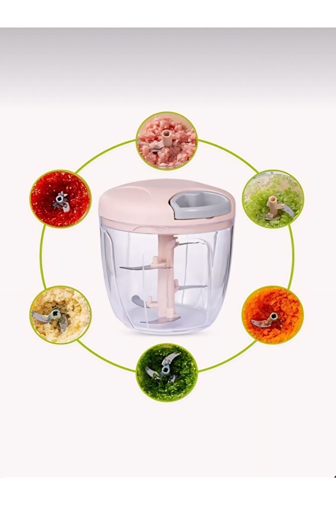 5 Bıçaklı Büyük Boy İpli El Rondosu Pratik Doğrayıcı | Chopper 5 ...