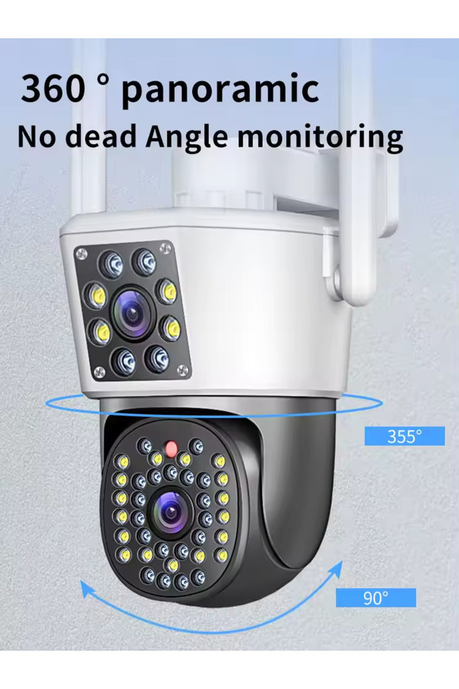 4MP 4K Ultra HD Gece Görüşlü Çift Lensli Hareket Takipli Alarmlı Dış ...