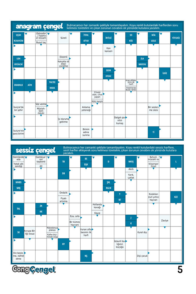 Çengel Bulmaca Set-5 Kitap-1.000 Adet Çengel Bulmaca Kullanıcı ...