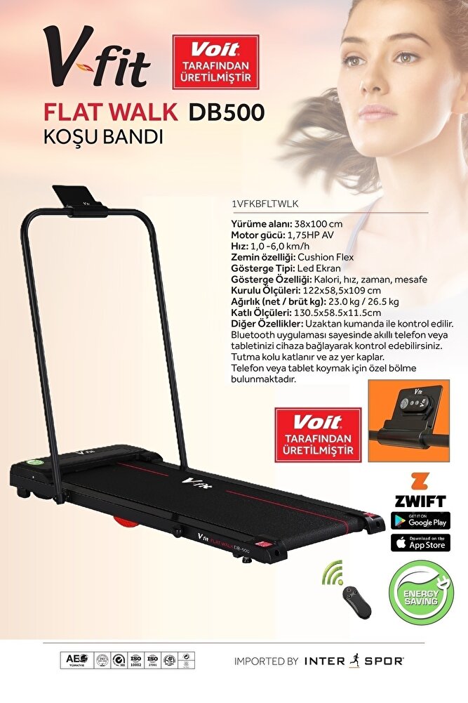 Voit Garantili Db500 Bluetooth Uygulama Destekli Katlanabilir Uzaktan Kumandalı Sessiz Koşu ...