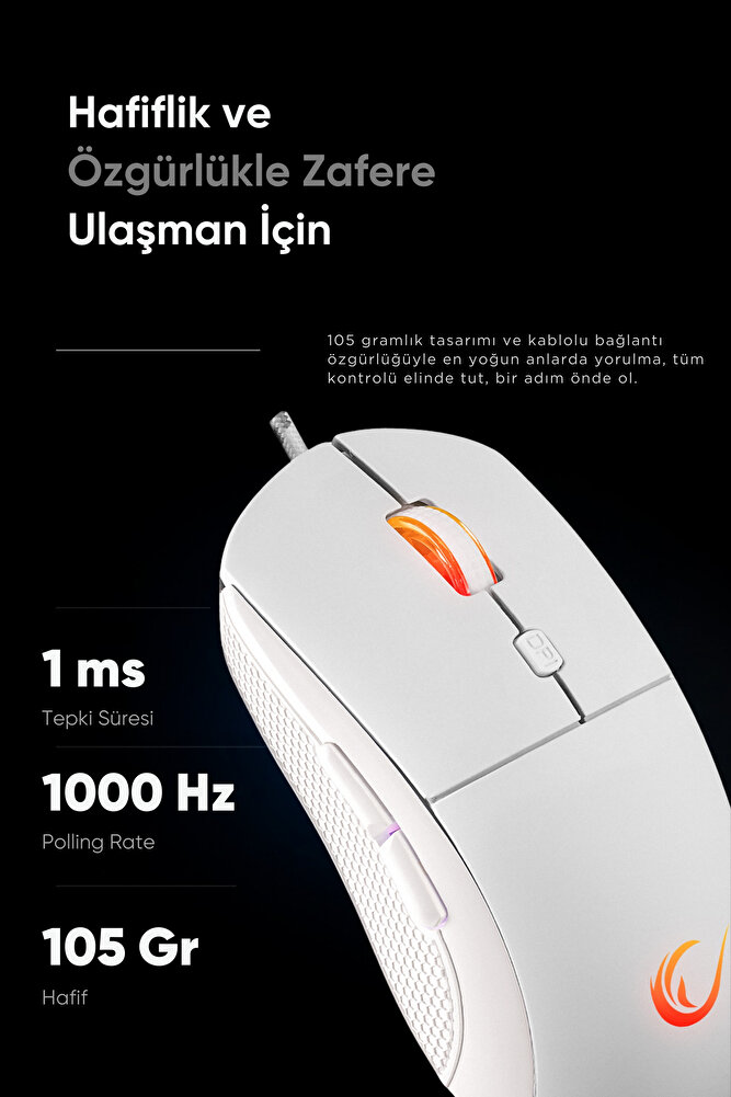 Radiant M1 Rgb Makrolu 12800 Dpi E-spor Örgü Kablo Profesyonel Gaming ...