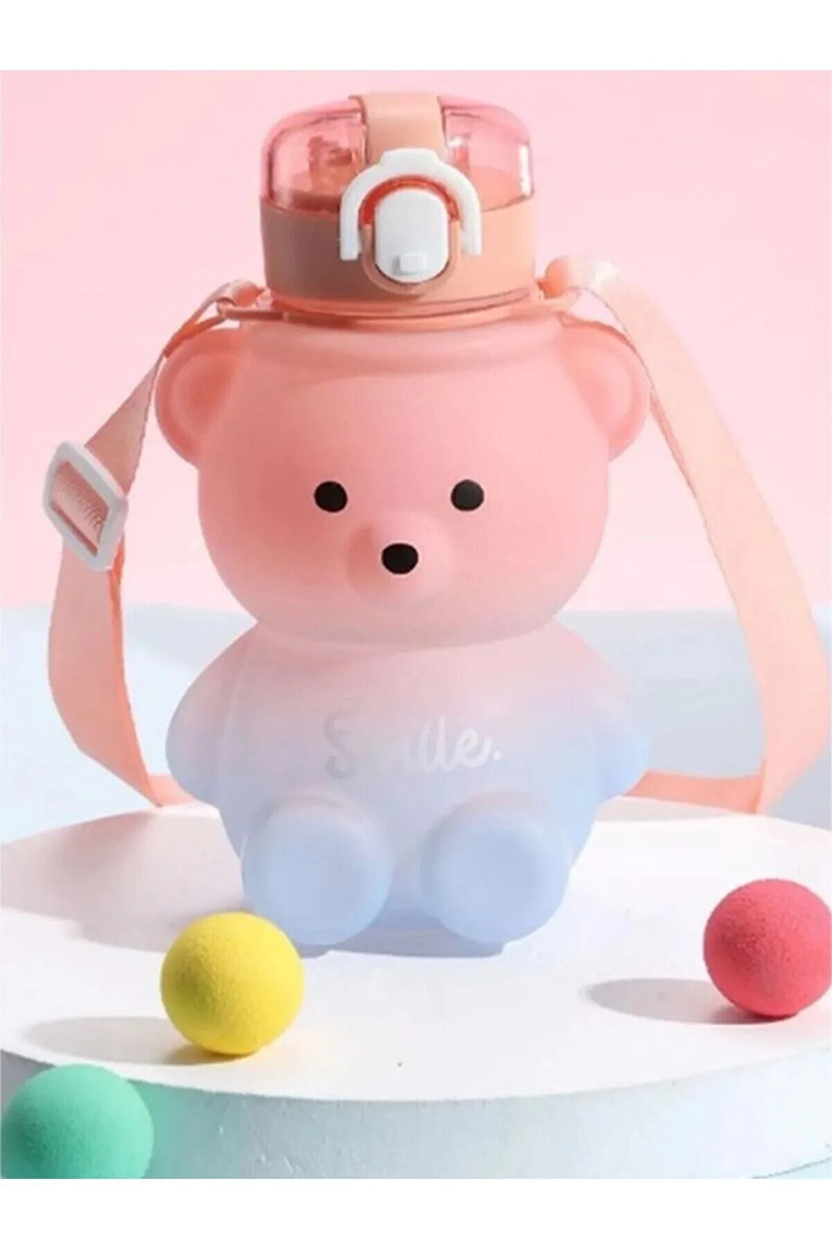 LEON LİFE 800 mL Ayıcıklı Suluk Renkli Su Matarası Pipetli Suluk Matara ...