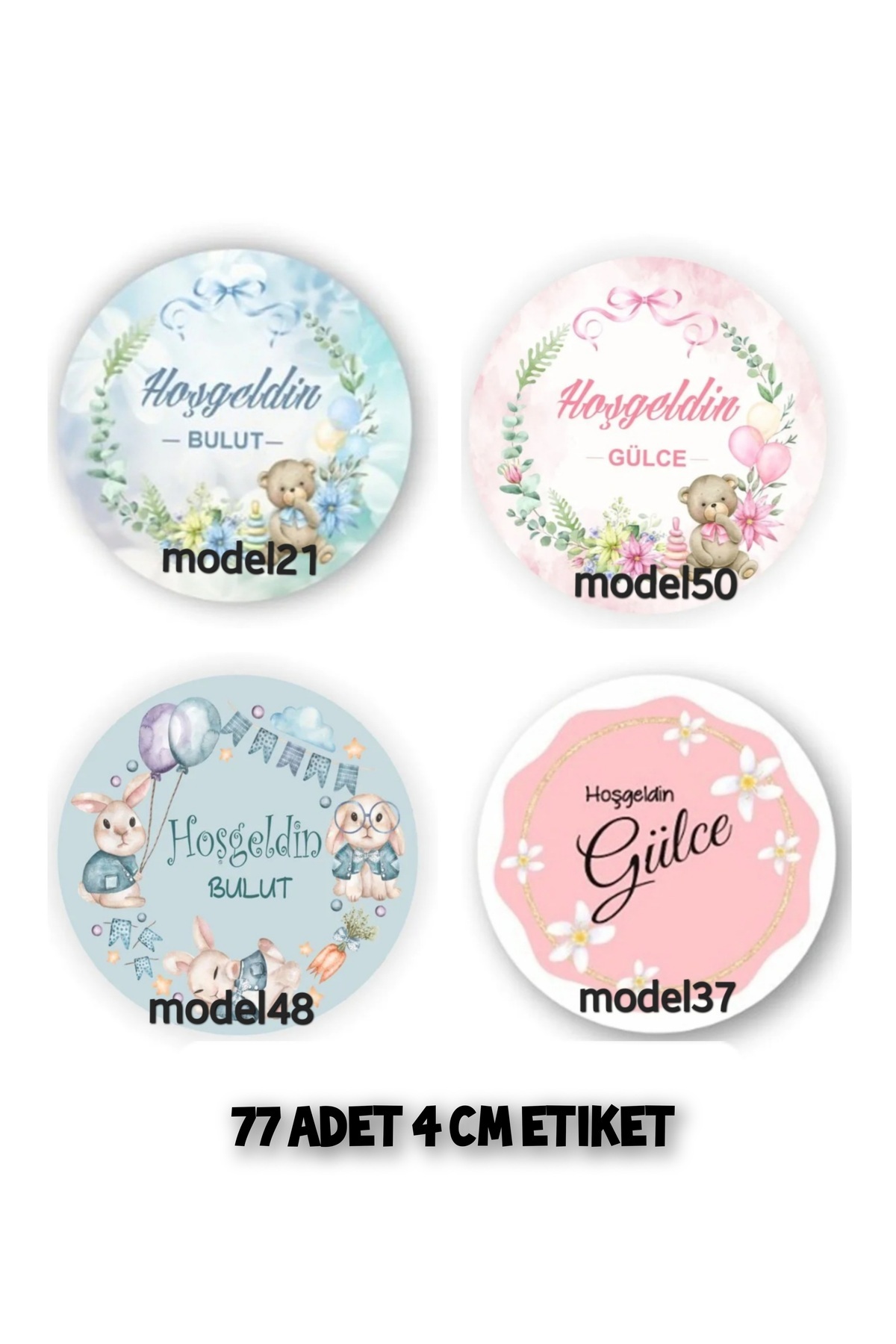 fırsatlar diyarı Isme Özel Hoşgeldin Bebek Etiketi Baby Shower Doğum ...