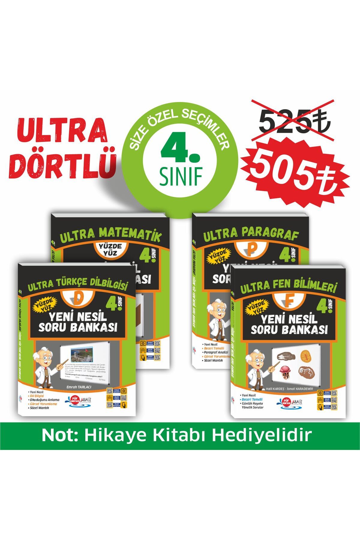 Analiz Yayınları 4.SINIF ULTRA 4'LÜ SET (MATEMATİK-PARAGRAF-DİLBİLGİSİ ...