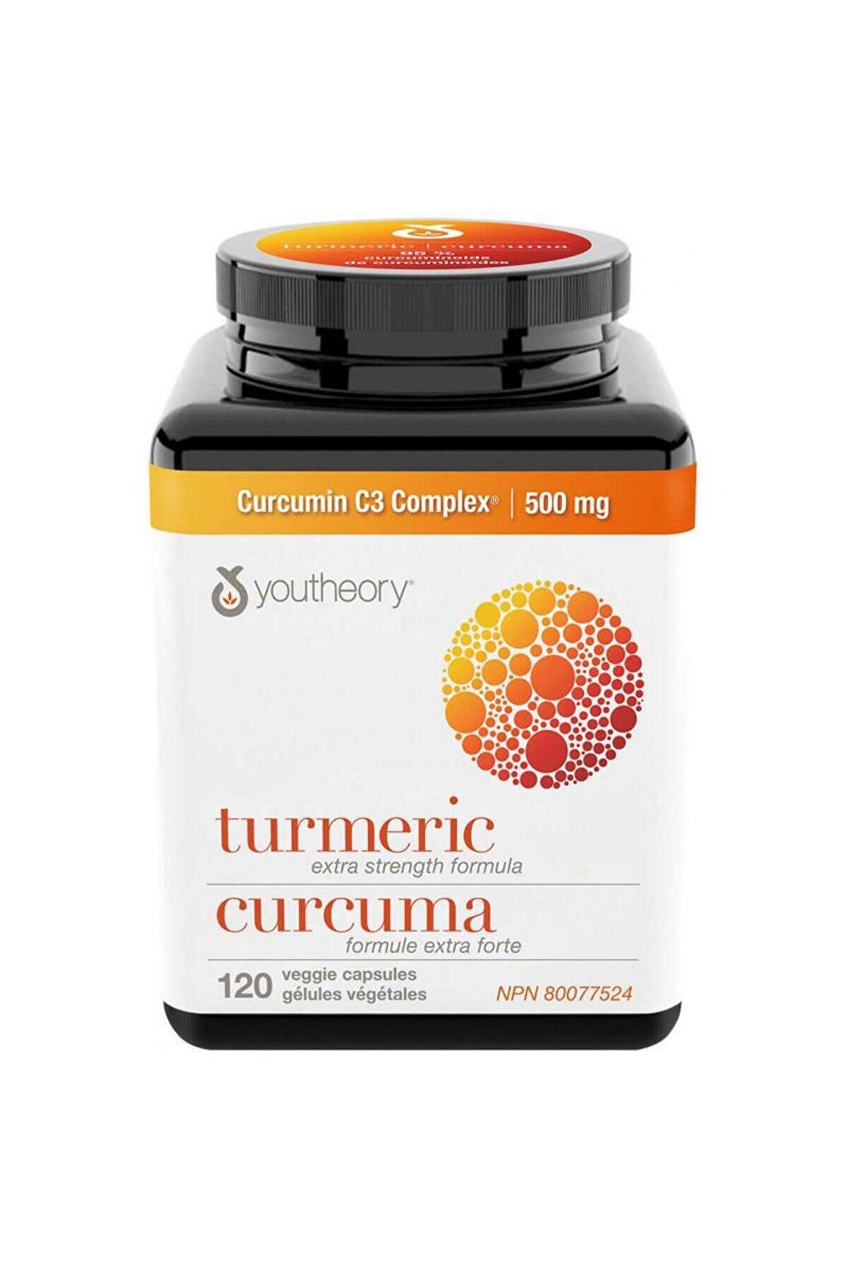 Youtheory Turmeric Curcumin C3 Complex -500 Mg- 120 Kapsül- Extra Güçlü ...