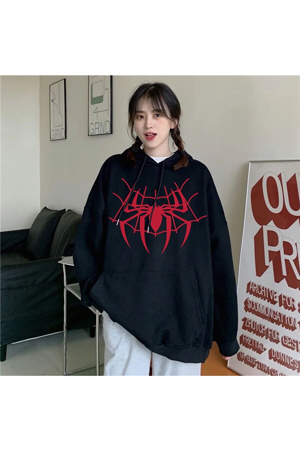 BROOD's Gothic Spider Man Web Desenli (2 İplik Şardonlu) Yumuşak Kalın ...