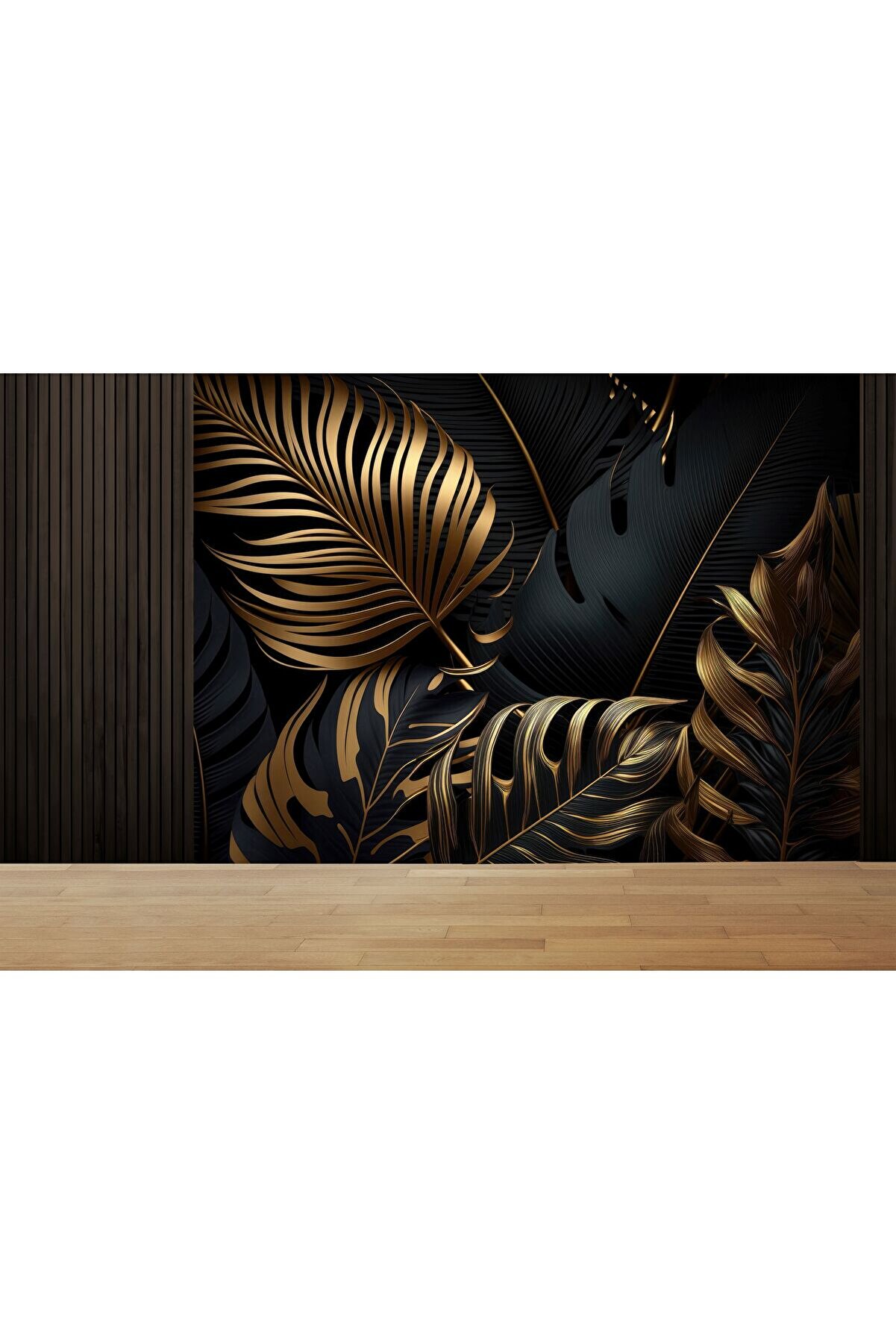 KKTS Siyah-Gold Botanik Yapraklar Duvar Kağıdı-Yatak Odası-Salon-Yemek Odası Duvar Kağıdı Fiyatı ...