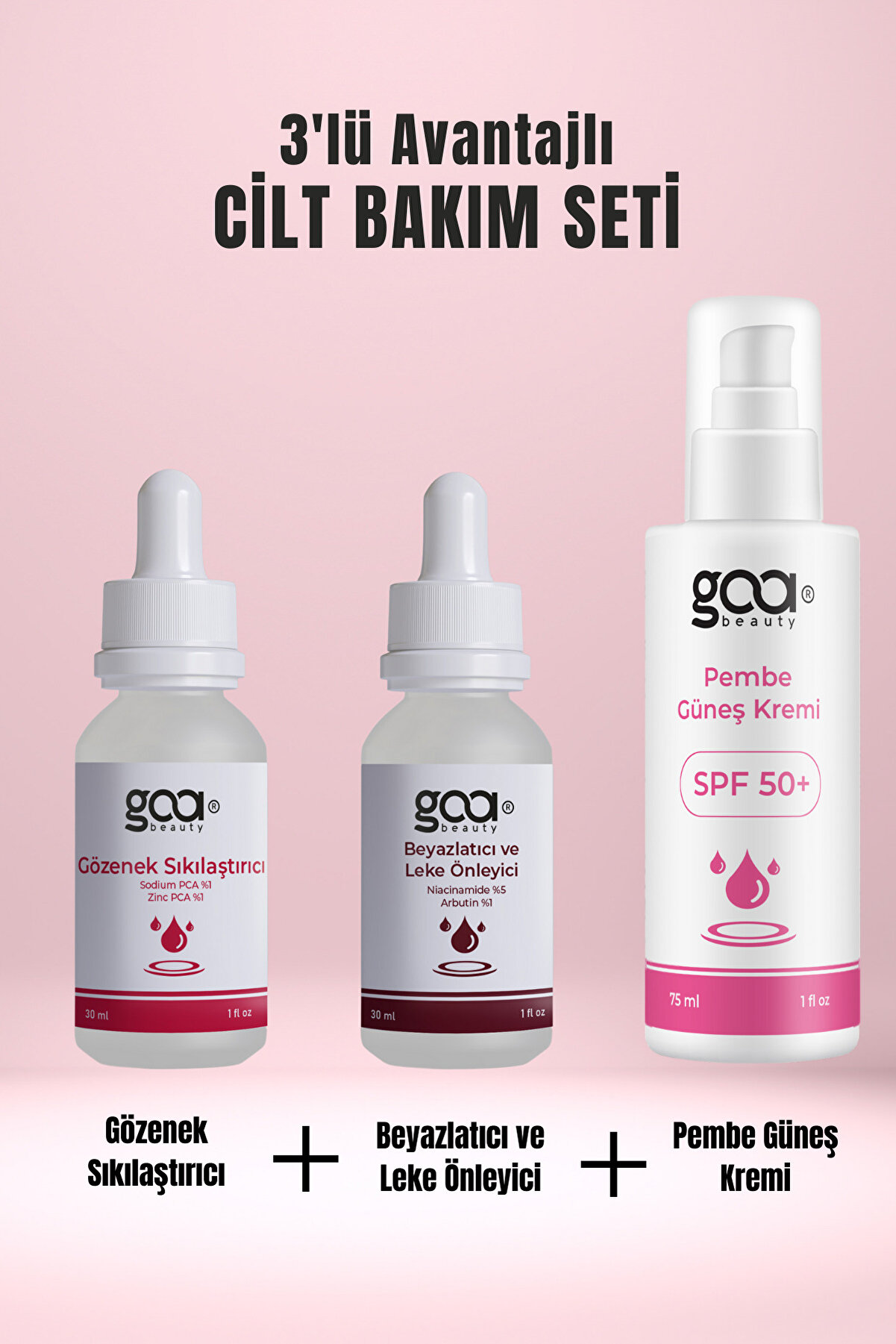 goa beauty Gözenek Sıkılaştırıcı Serum + Leke Önleyici ve Beyazlatıcı ...