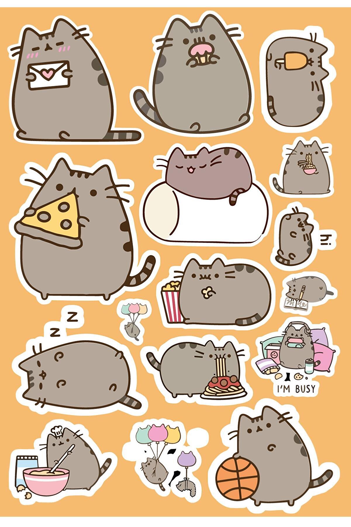 Anime Marketi Sevimli Tatlı Kedi Sticker Seti - Ajanda - Laptop ...