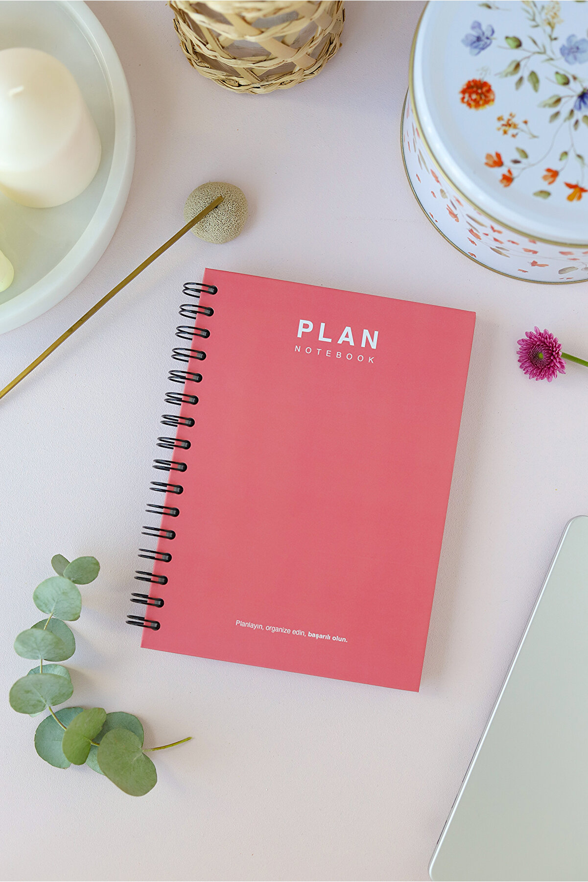 Deep Notebook Süresiz Planlayıcı Ajanda A5 Spiralli Pembe Renk Klasik ...