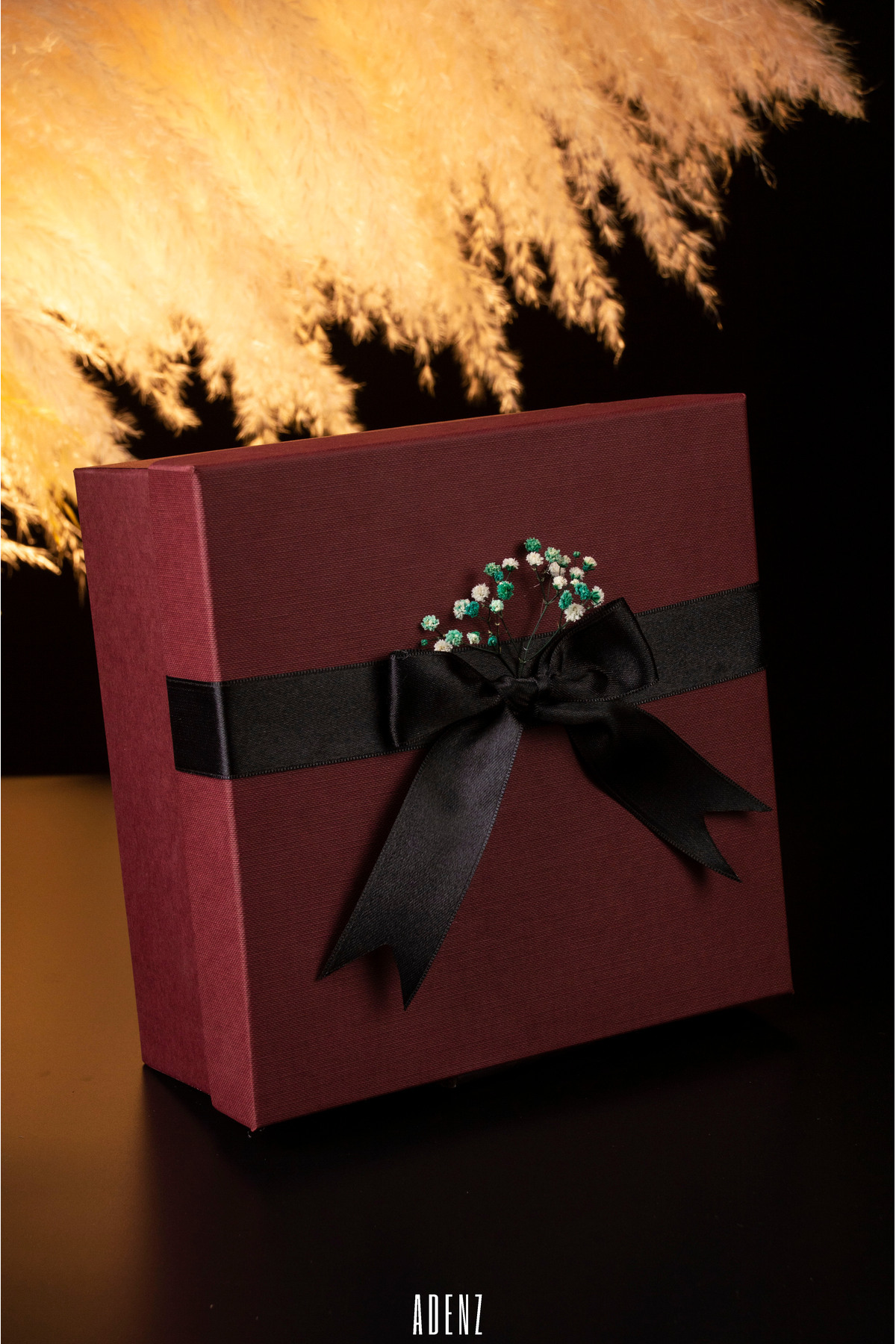 ADENZ Hediye Kutusu - Kırpık Kağıt - 1 Sınıf Saten Kurdele- Kuru Çiçek ...