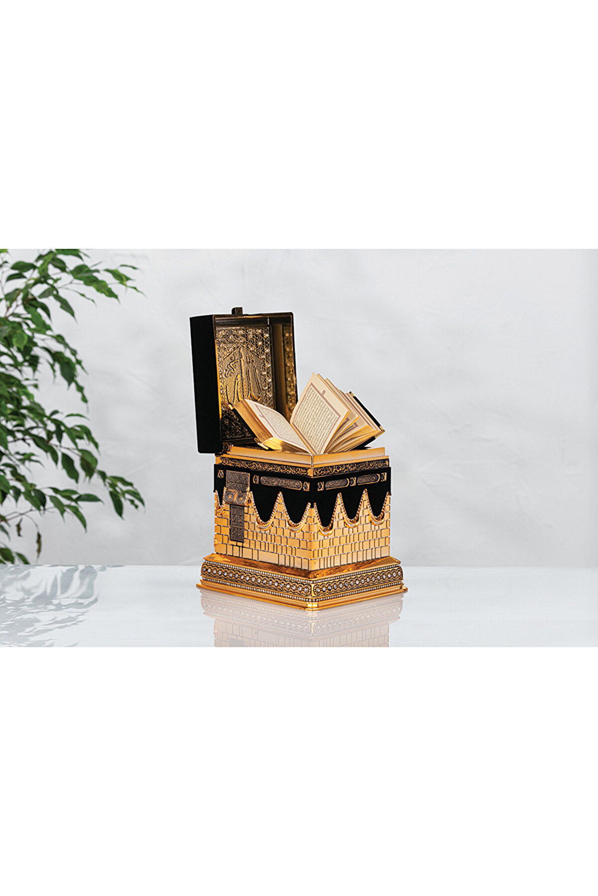 ÖZBEK KABE İÇİNDE KURAN’KERİM BÜYÜK BOY HEDİYELİK VE EVİNİZ İÇİN TAŞLI ...