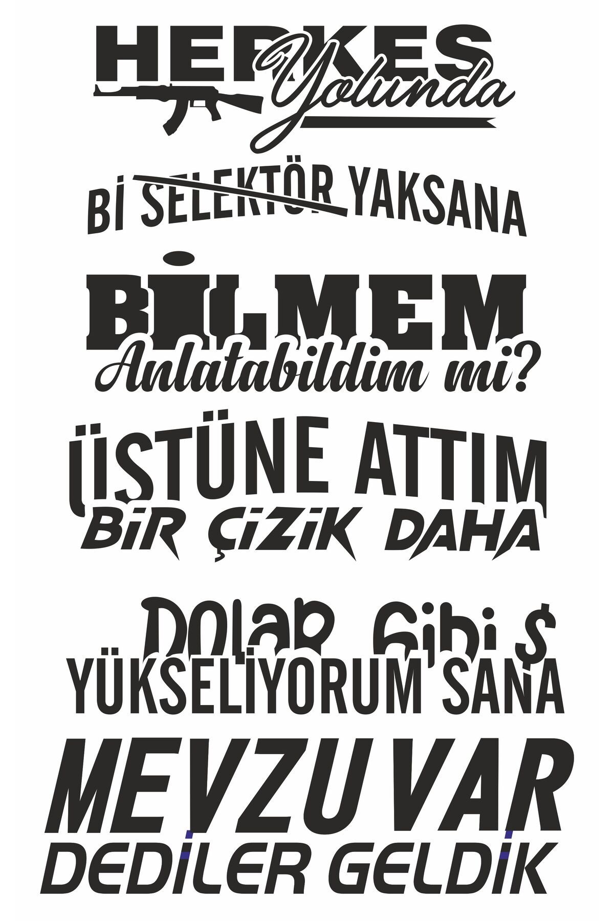 Benİmser Reklam Arka Cam Herkes Yolunda Sticker Set Oto Sticker Araba