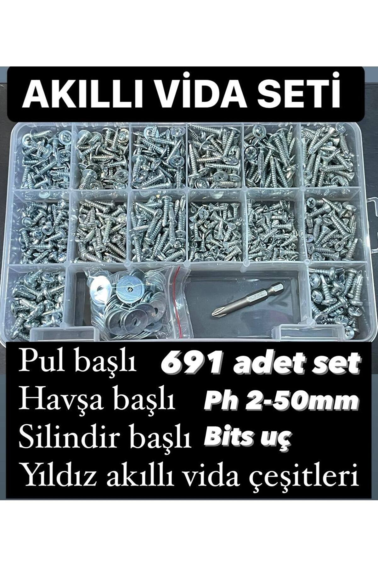 ACAR CİVATA 691 ADET AKILLI MATKAP UÇLU VİDA SETİ Fiyatı, Yorumları ...