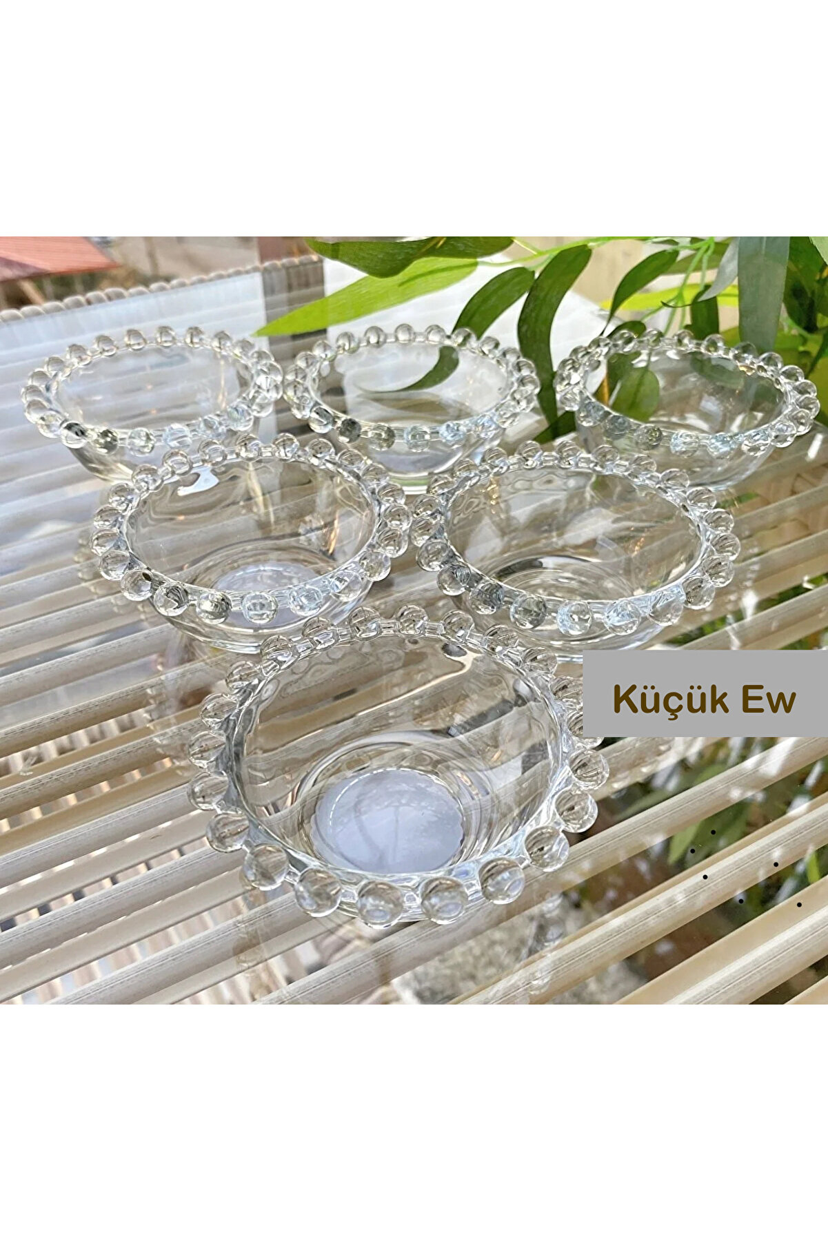 KÜÇÜK EW 6 Adet Yuvarlak Boncuk Kenarlı Çerez Draje Lokum Reçel Sunum ...