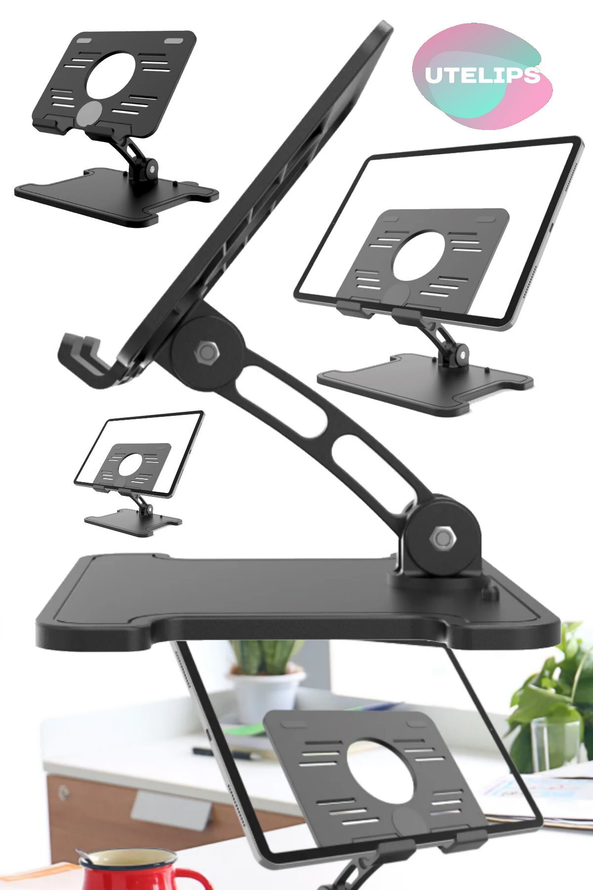 Utelips Ayarlanabilir Masaüstü Tablet Tutucu Cep Telefonu Standı İpad ...