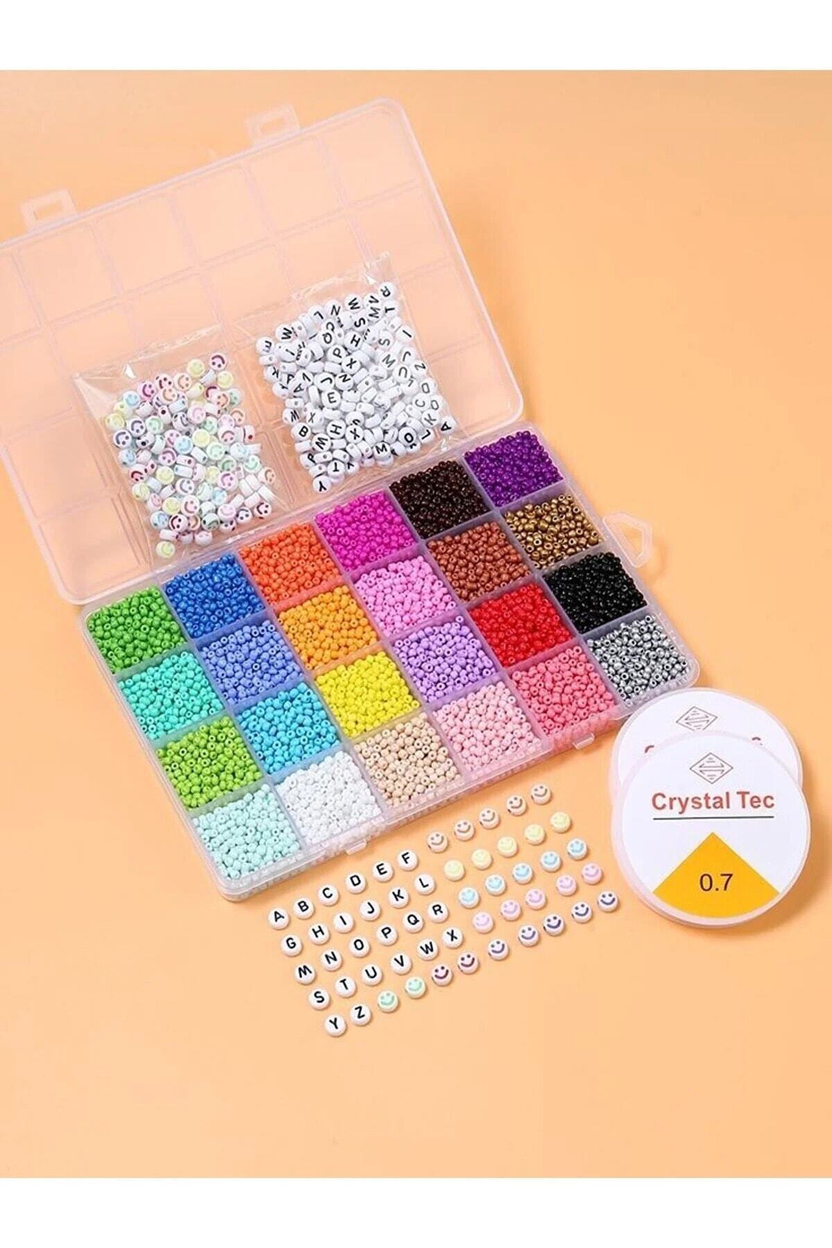 HASAN ERDOĞAN 24 Lü Kutuda Kum Boncuk Ve Akrilik Boncuk, Harf Boncuk ...