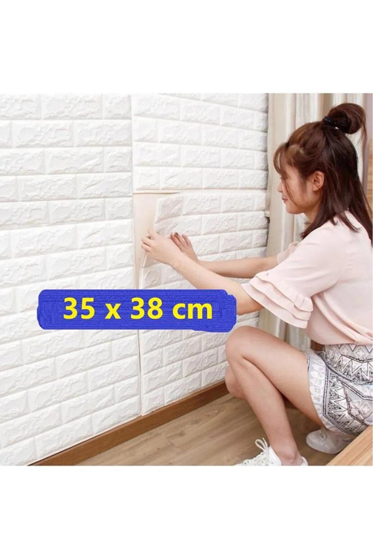 Renkli Duvarlar 35x38cm Silinebilir Beyaz Kendinden Yapışkanlı Duvar Kağıdı Esnek Köpük Panel 3d ...