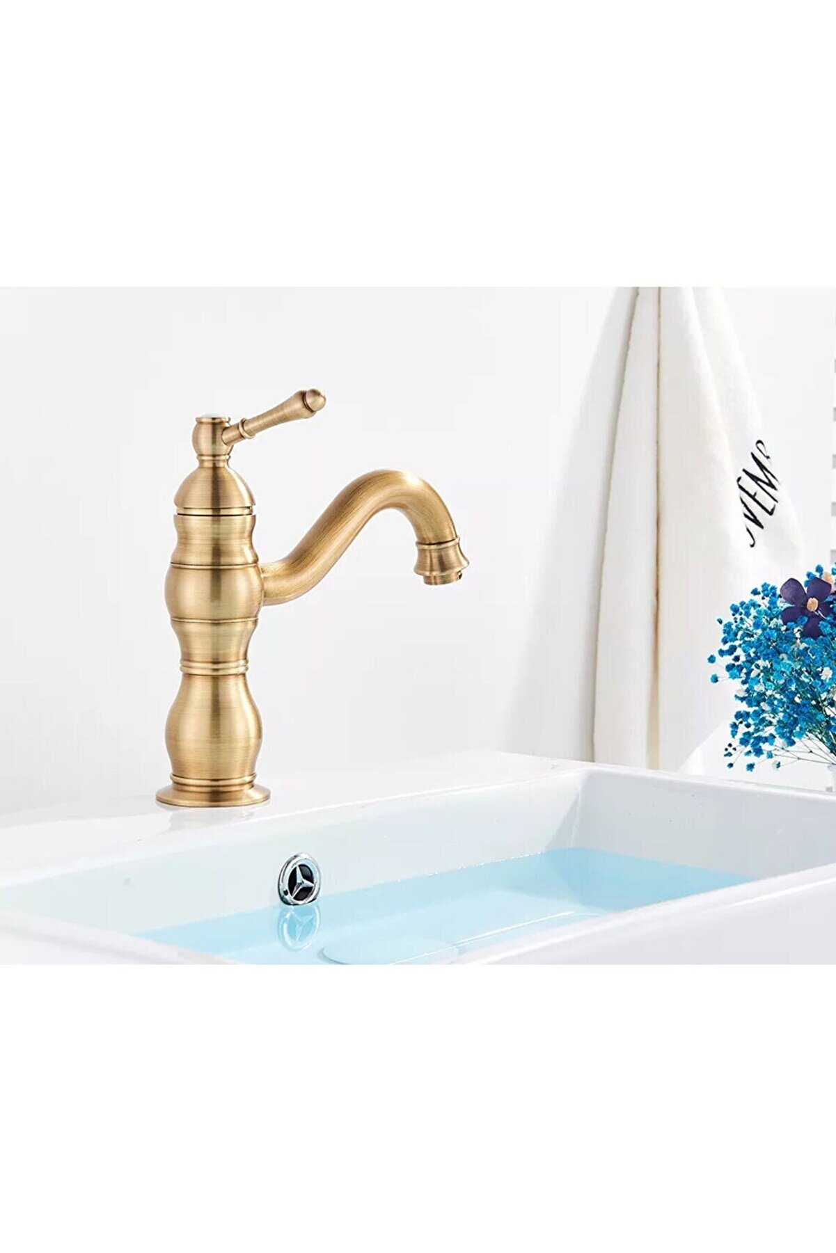 banyosepeti Altın Rustik Lavabo Bataryası Antik Nostalji Döner Borulu ...