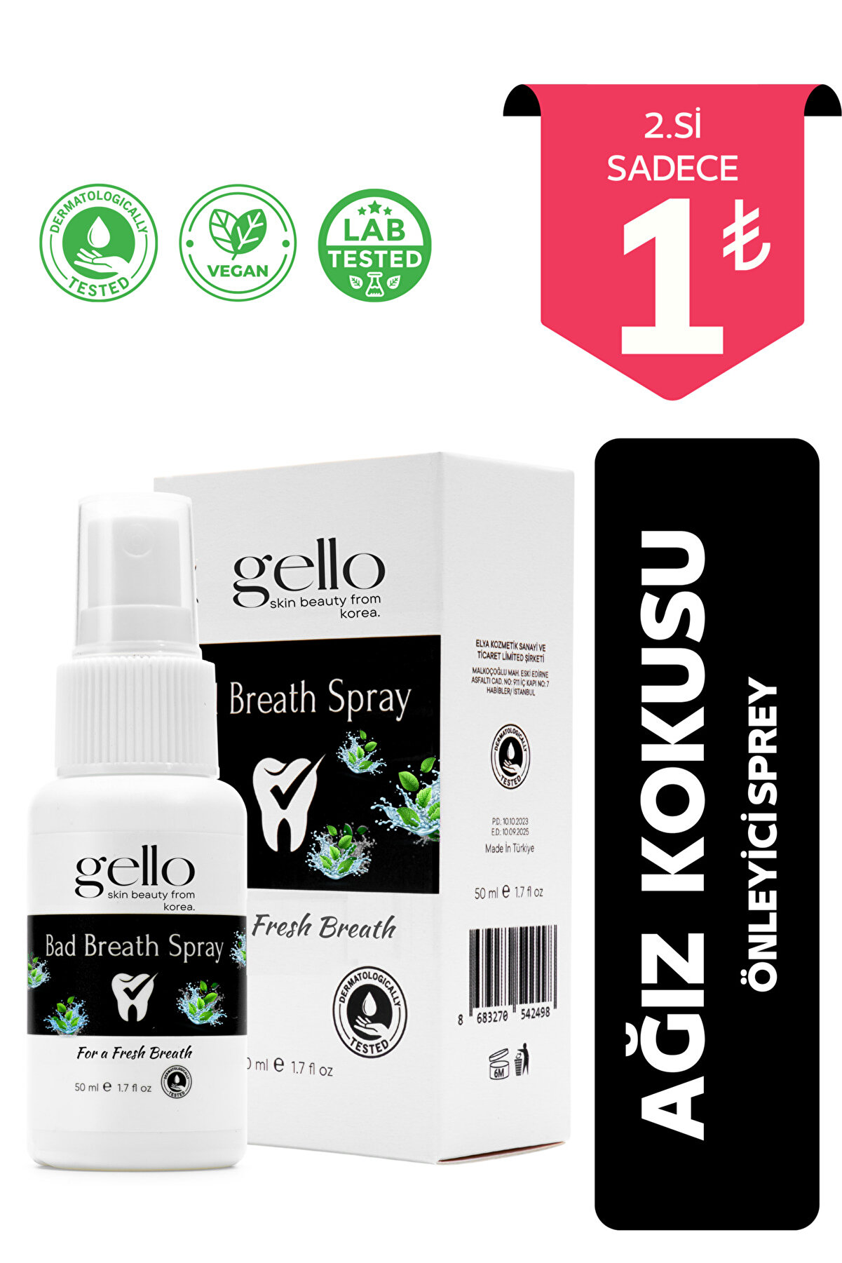 GELLO Ağız Kokusu Önleyici Sprey Fiyatı, Yorumları - Trendyol