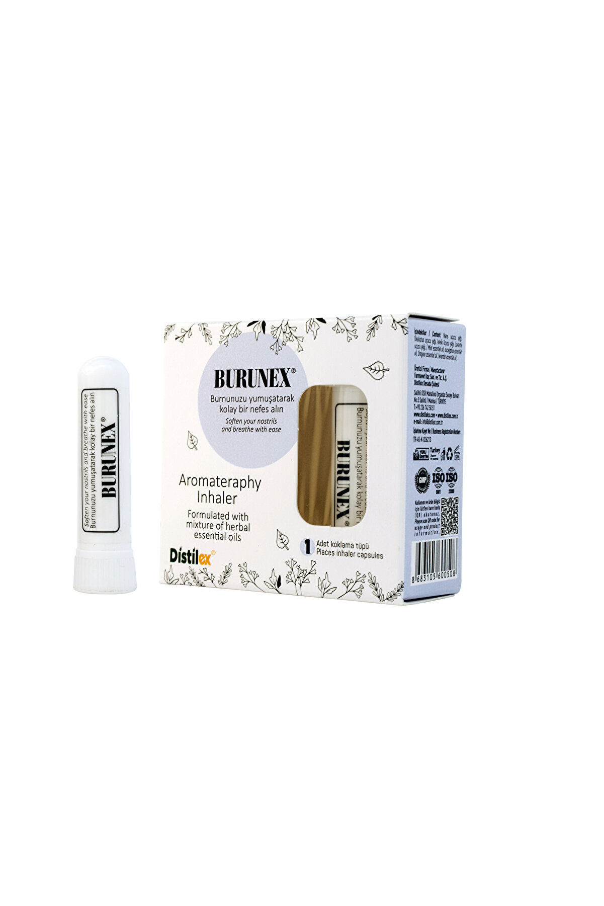 DİSTİLEX Burunex Inhaler Koklama Tüpü (BURUN AÇICI)( Nane Yağı ...
