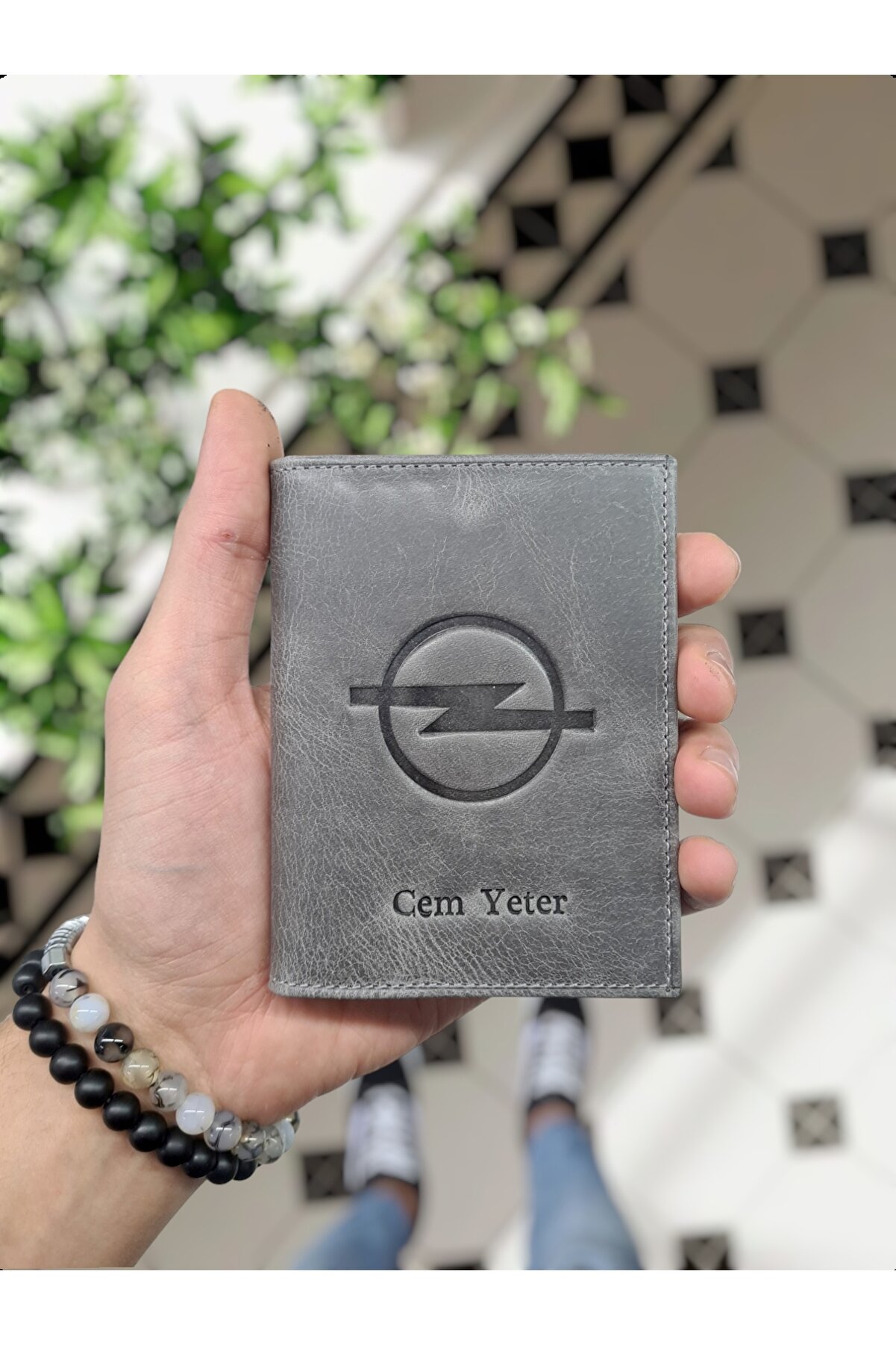 VİSSO OPEL Araç Uyumlu VİSSO 1904 Hakiki Deri Araç Ruhsat Kılıfı İsme ...