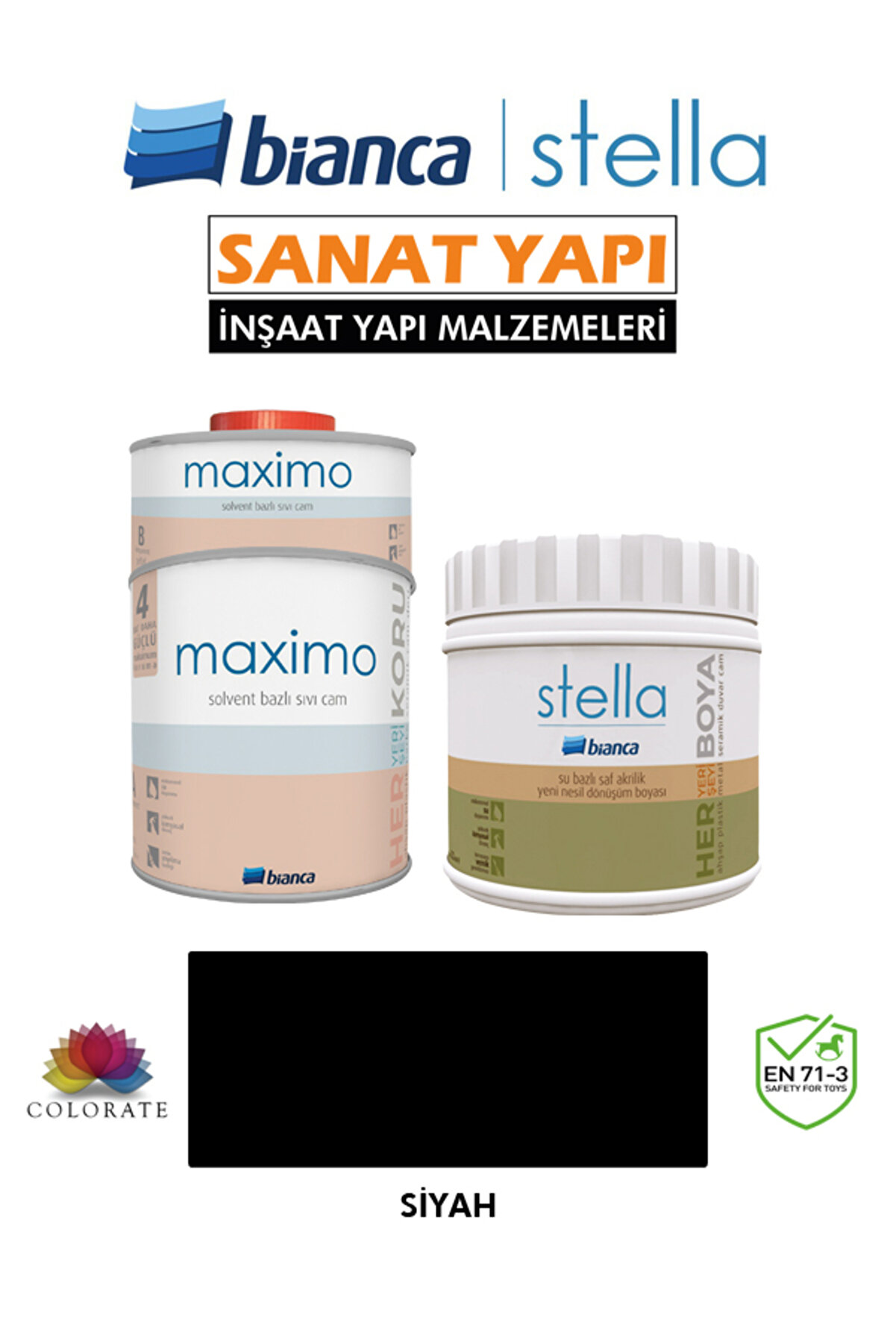 Bianca Stella 4-6 M2 Boyama Seti ( 500Ml Boya+ 500Ml Maximo Parlak ...