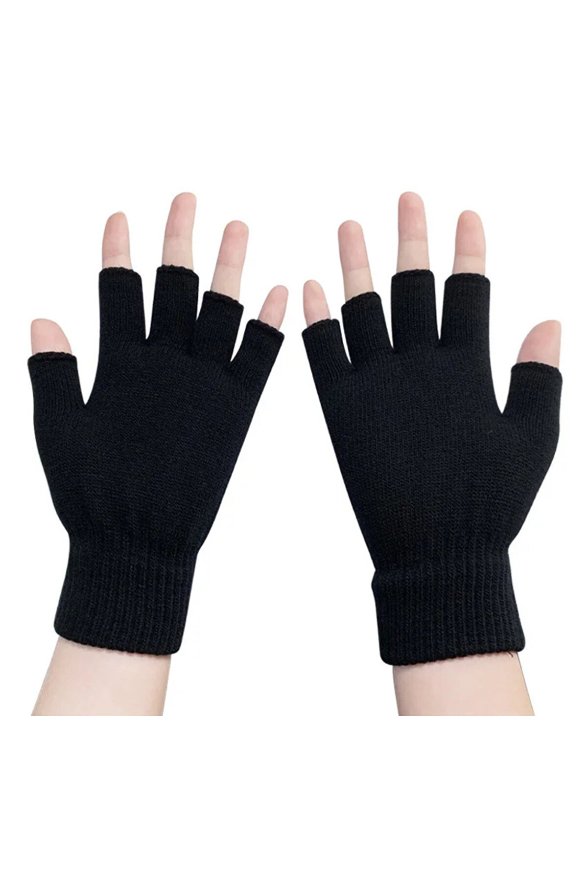 Genel Markalar Kesik Eldiven Kışlık Parmaksız Siyah Nefes Alabilen ...