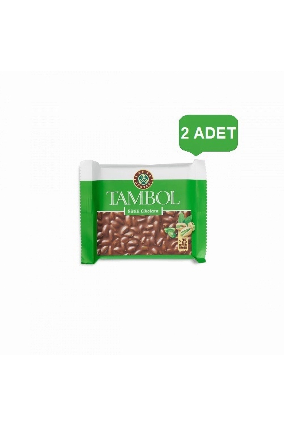 Kahve Dünyası Tambol Tam Antep Fıstıklı Sütlü Çikolata 77 gr(2ADET ...