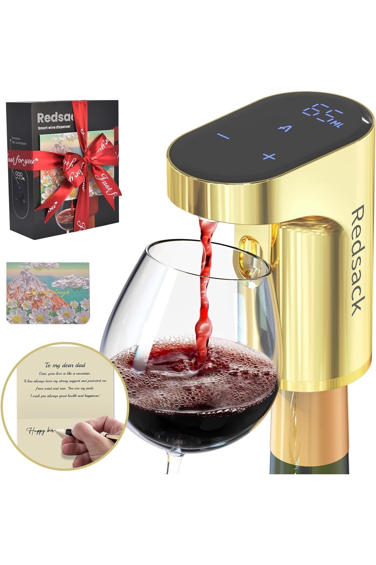 Redsack Elektrikli Şarap Dekantörü, Tirbuşon, Havalandırıcı Dağıtıcı Dökücü,Şarap ,Viski Pompası ...