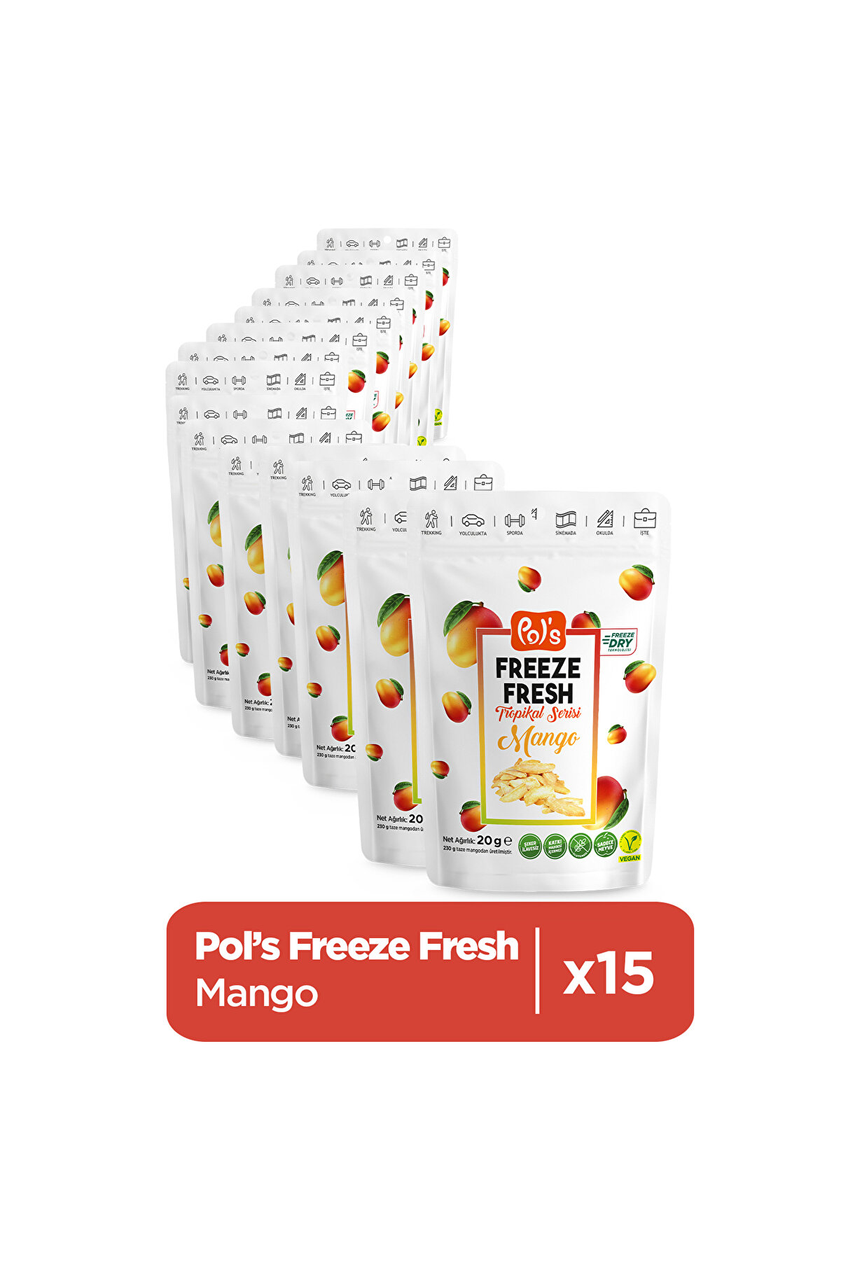 Pol's Freeze Fresh Mango 20 G X 15 Adet Freeze Dry Dondurularak ...