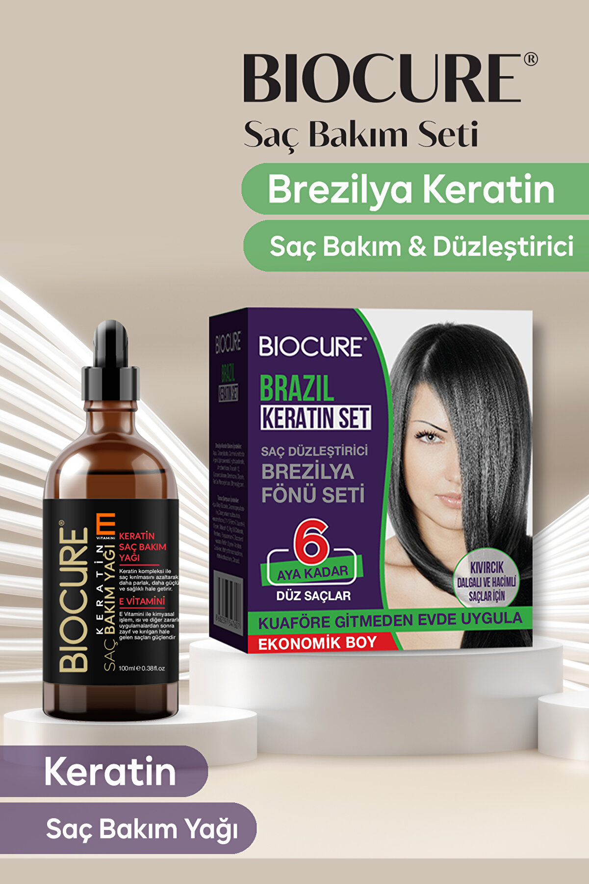 Biocure Brezilya Fönü Keratini Seti Botox Etkili / Evde Kullanım ...