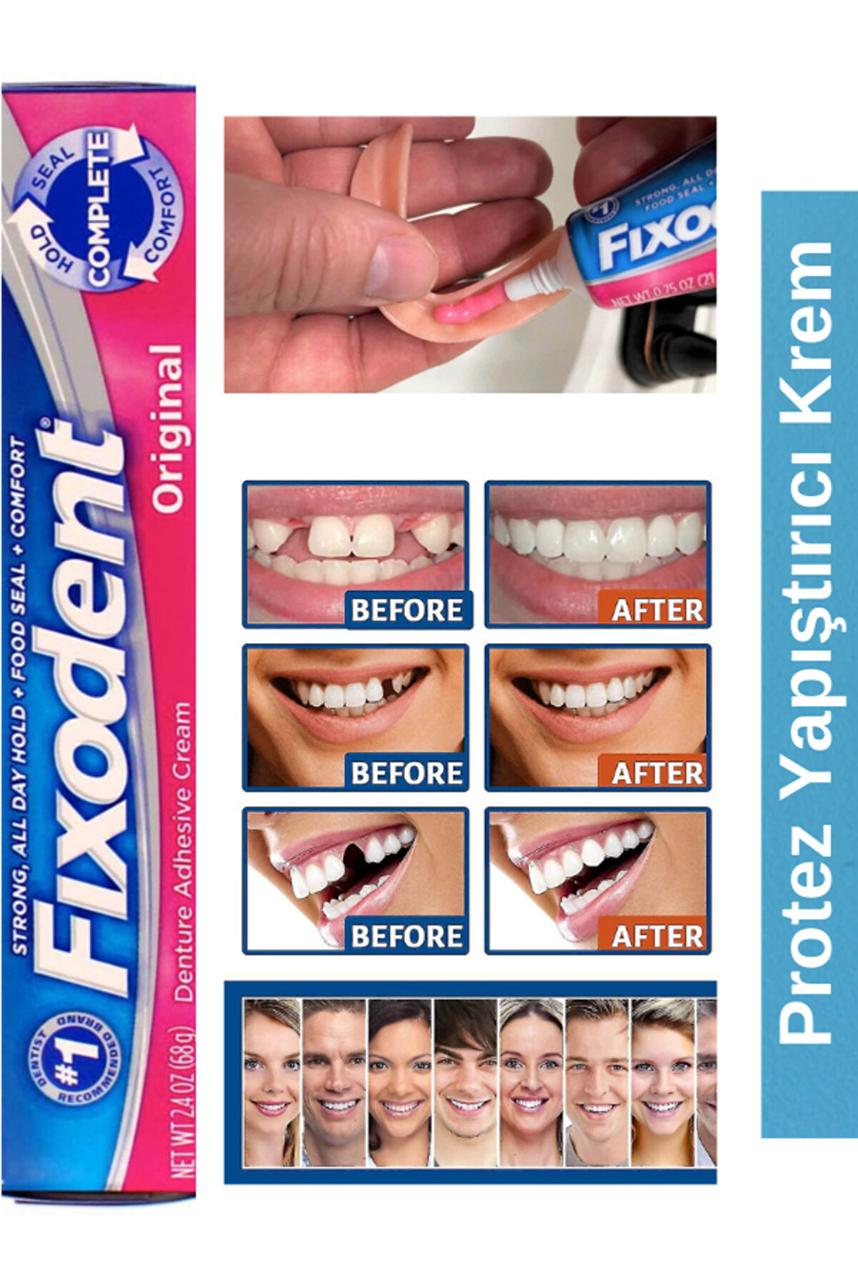 Fixodent Original Protez Diş Yapıştırıcı Uzun Süreli Sağlamlık Test ...