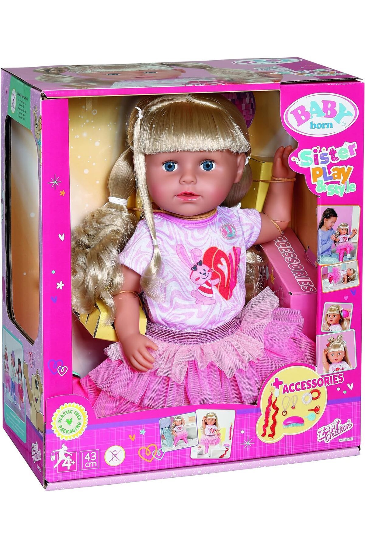 Tower Toys Baby Born Kız Kardeş Bebeği 43 cm Eklemli Ayakta Durabilen ...