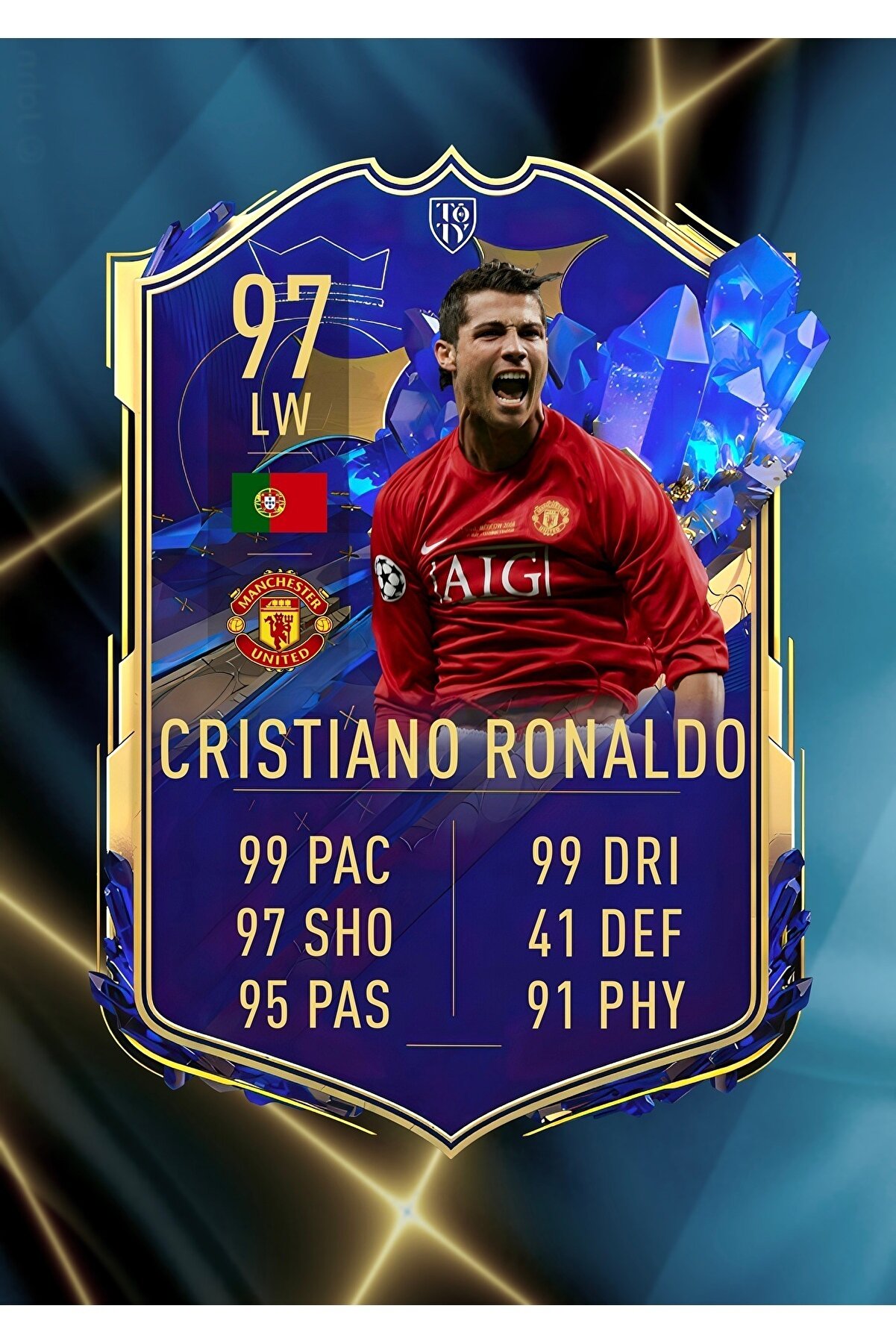 512 STORE Cristiano Ronaldo Fifa Fut Card Duvar Poster 30x42 Cercevesiz ...