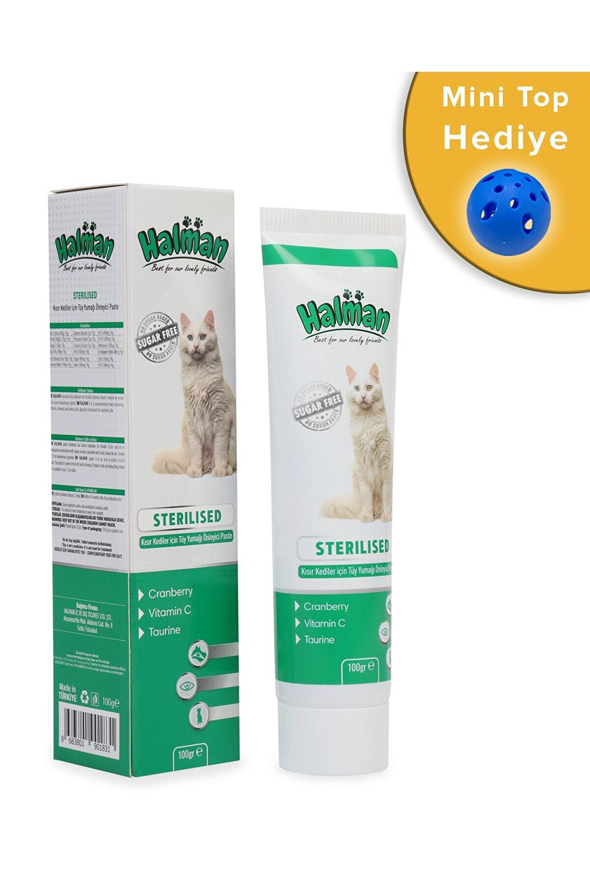 HALMAN Sterilised Paste Kısır Kedi Tüy Yumağı Önleyici Macun 100 Gr ...