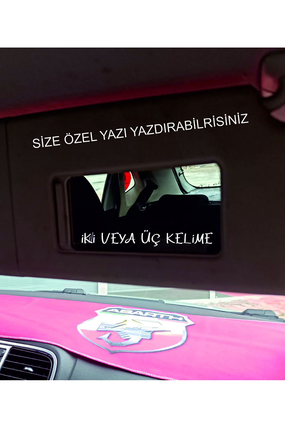 EYBA STİCKER Özel yazı isim Güneşlik Ayna Yazısı Araba-Motosiklet Cam ...