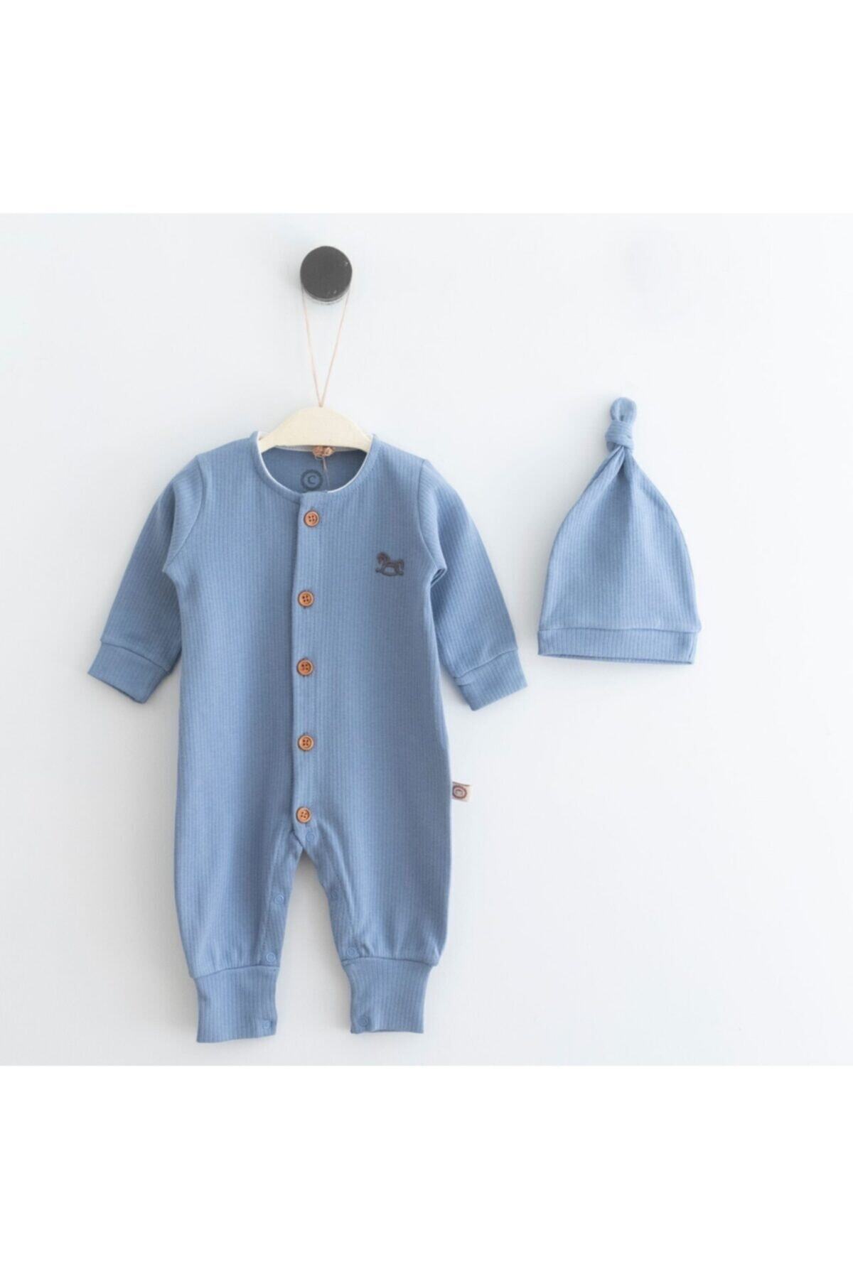 CFR Kids % 100 Pamuk Fitilli Interlok Ayaksız Bebek Tulumu Ve Şapkası ...