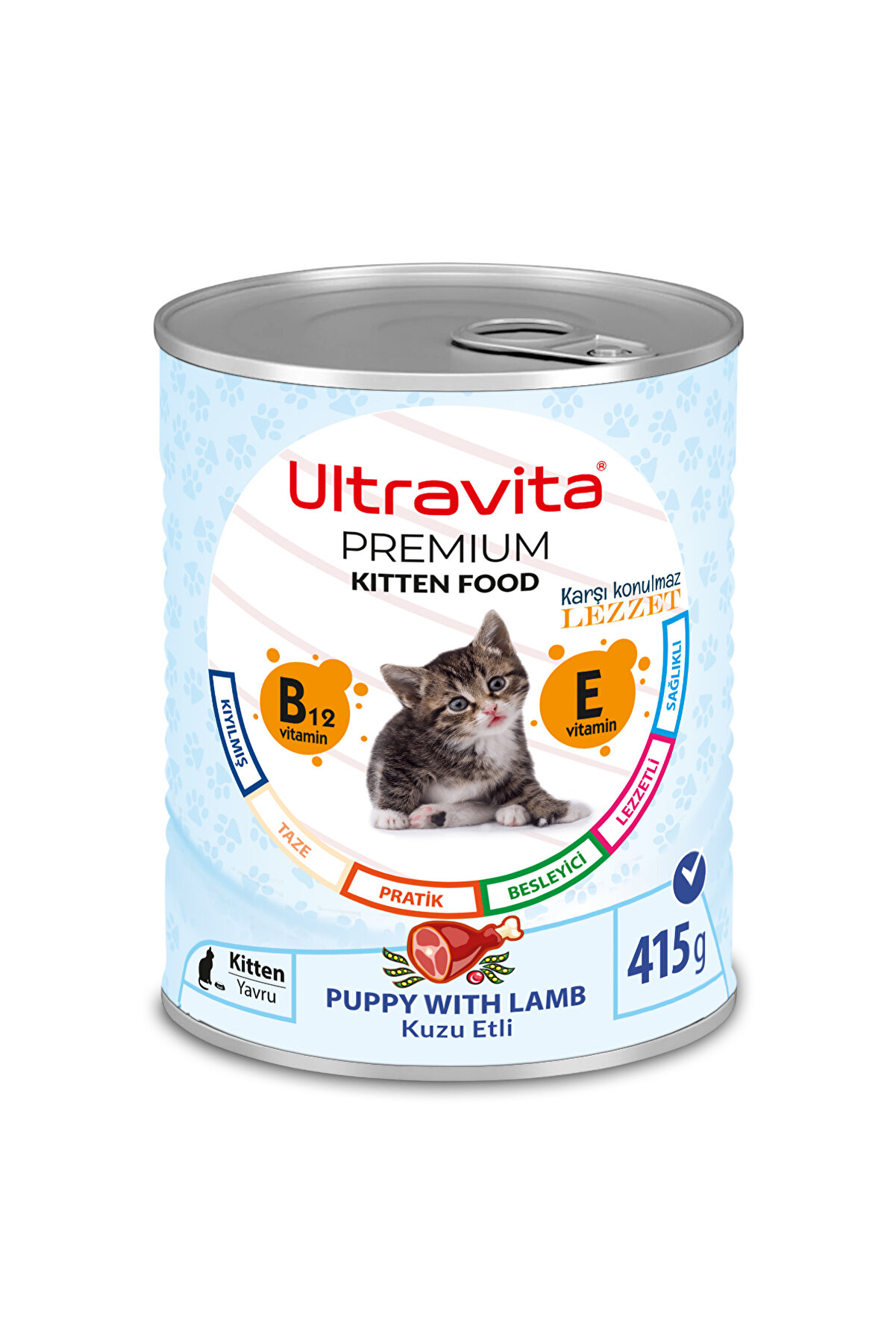 ULTRAVİTA PREMİUM YÜKSEK PROTEİNLİ KUZU ETLİ KONSERVE YAŞ YAVRU KEDİ ...