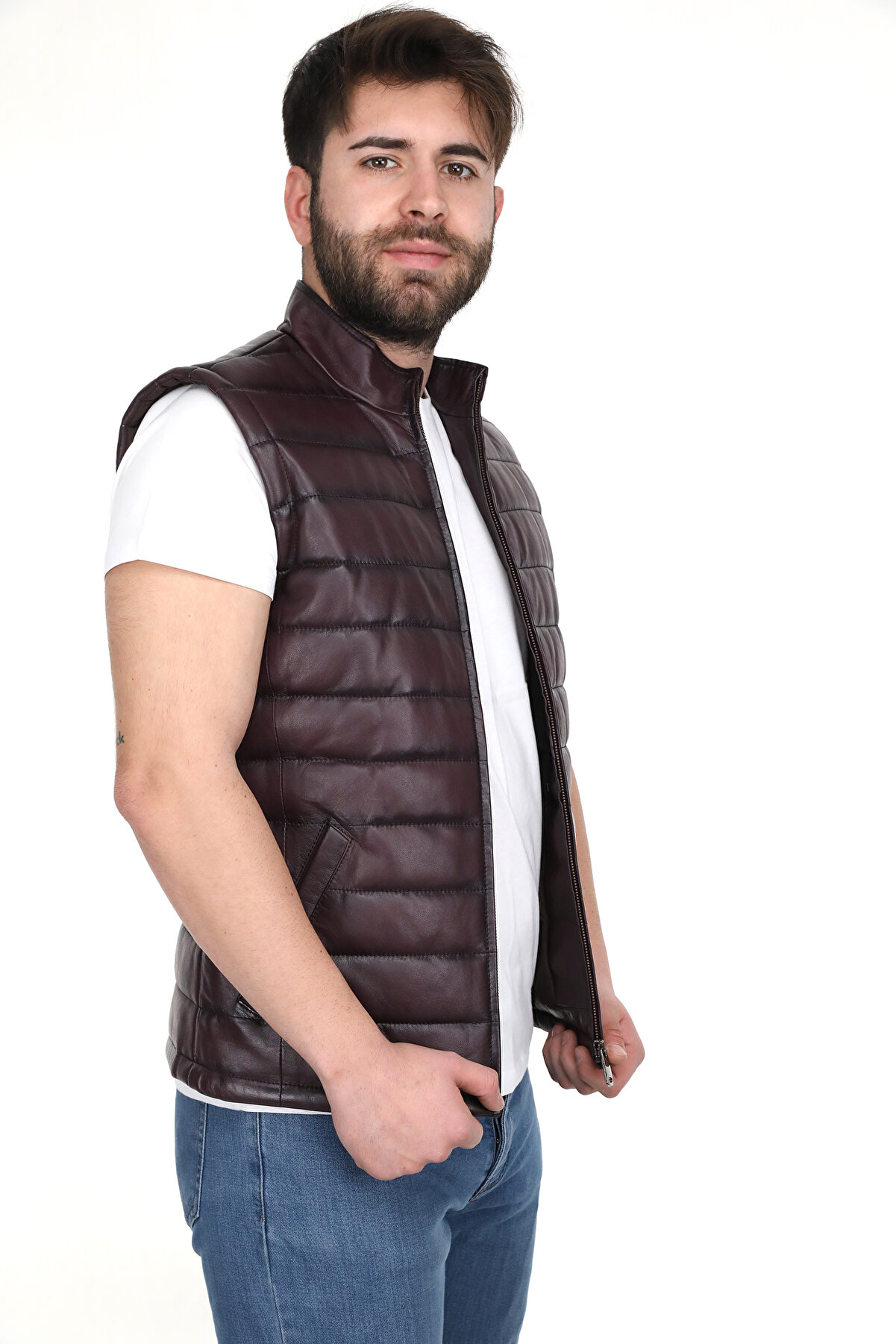 EGE DERİ %100 Hakiki Kuzu Derisi Bordo Erkek Şişme Yelek Fiyatı, Yorumları - Trendyol