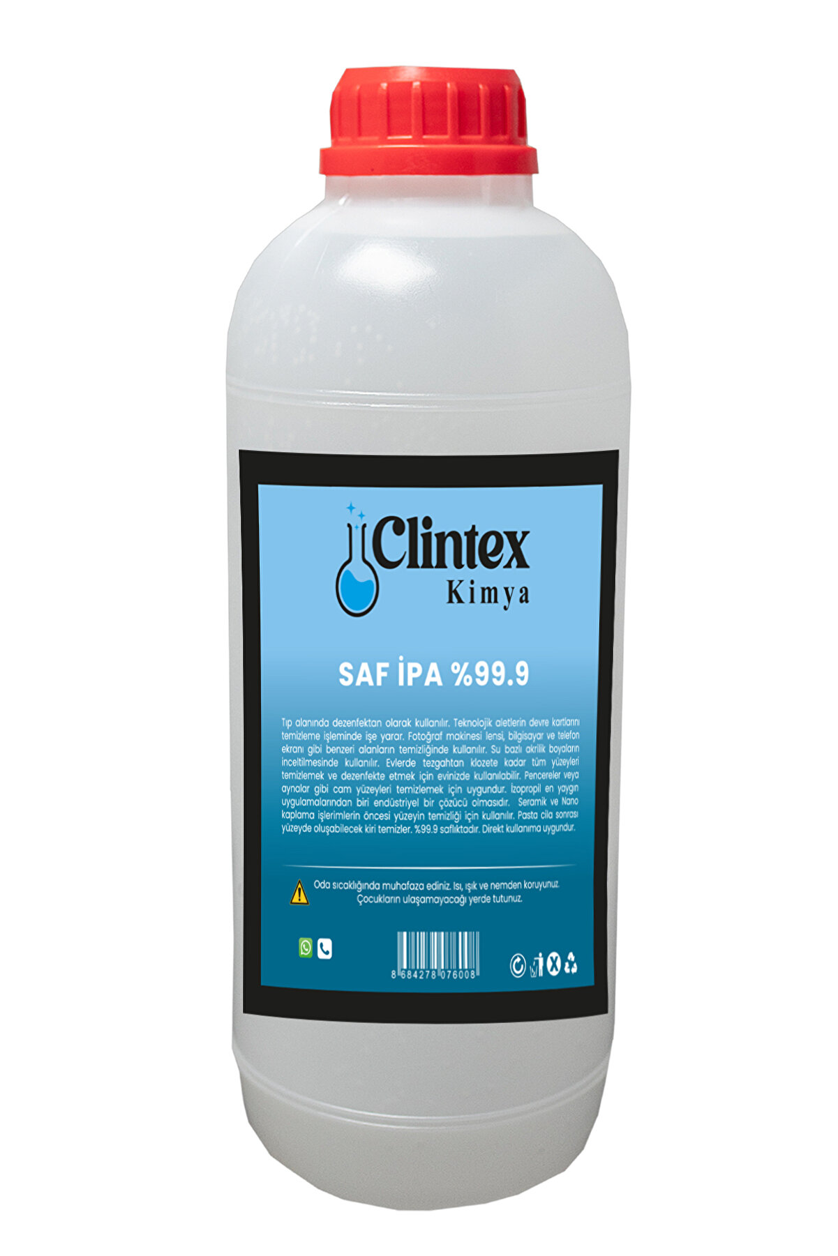 Clintex Kimya %99.9 Saf Ipa Izopropil 1 Lt Yüzey Temizleyici Solvent ...