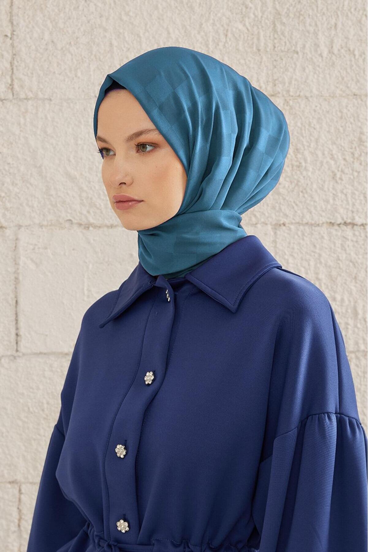 Ahel Tasarım Capri Işıltılı Dama Şal - İndigo - Fiyatı, Yorumları